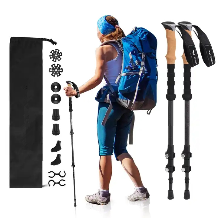 3-section Hiking Sticks Telescopic Hiking Poles Ultra-strong Custom ...